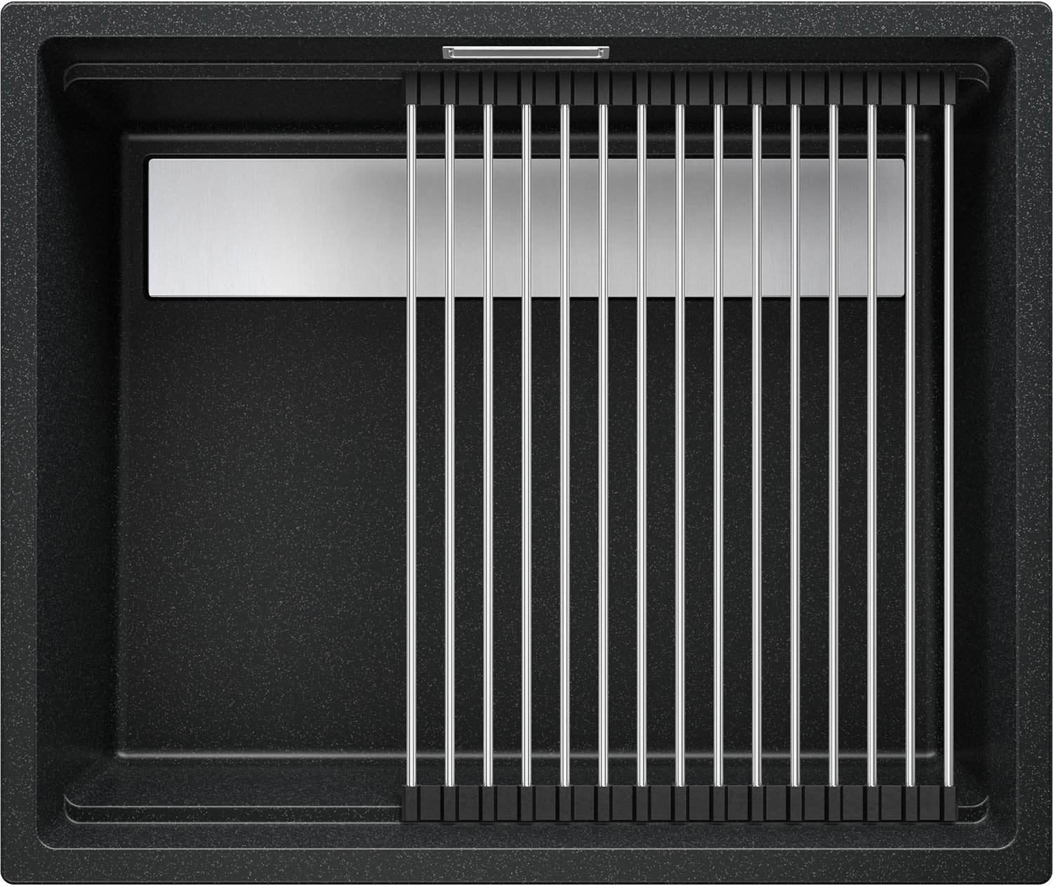 Evier Sous Plan Graphite 56x47cm, Evier en Granit 1 bac + Kit de Vidage ...