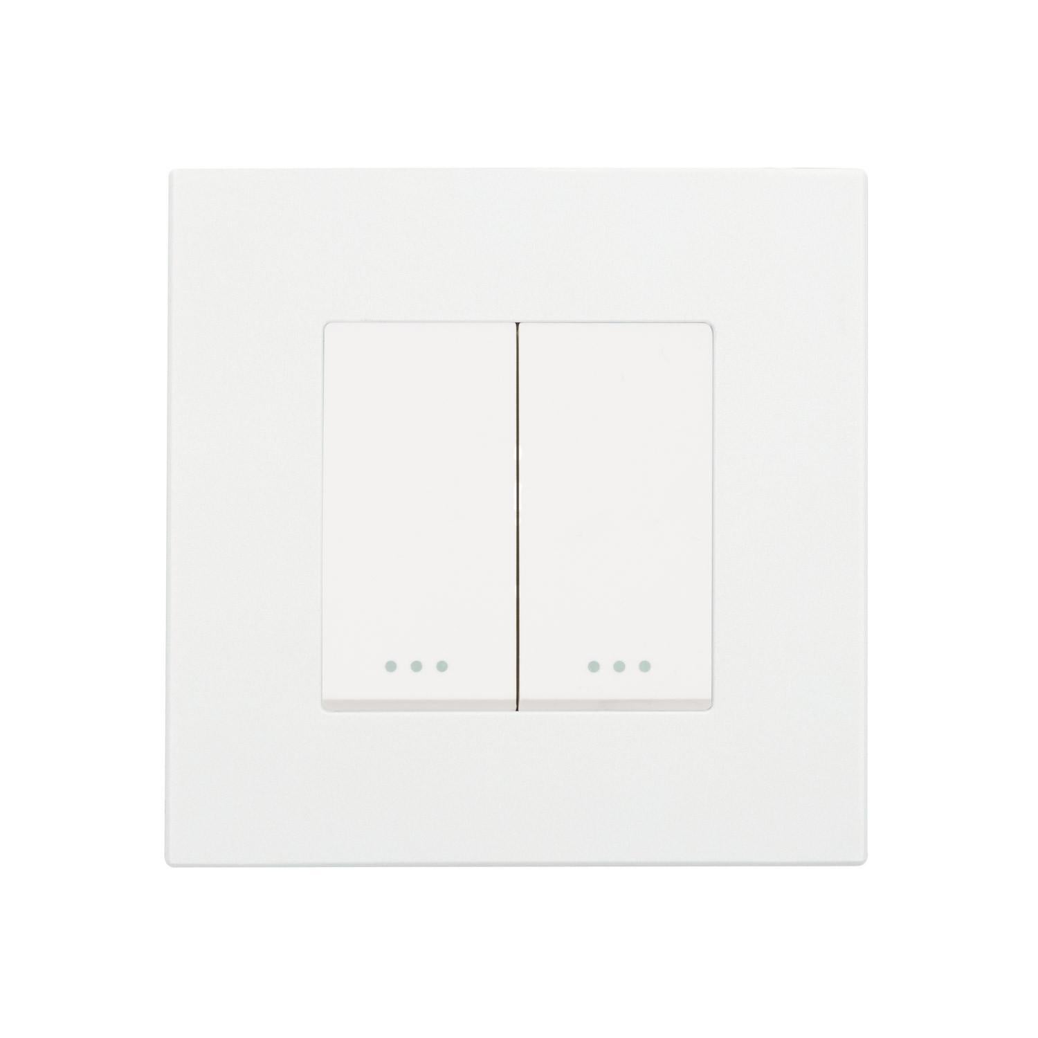 Ledkia Interruptor Pulsador Doble con Marco PC Modern Blanco PC | Leroy ...