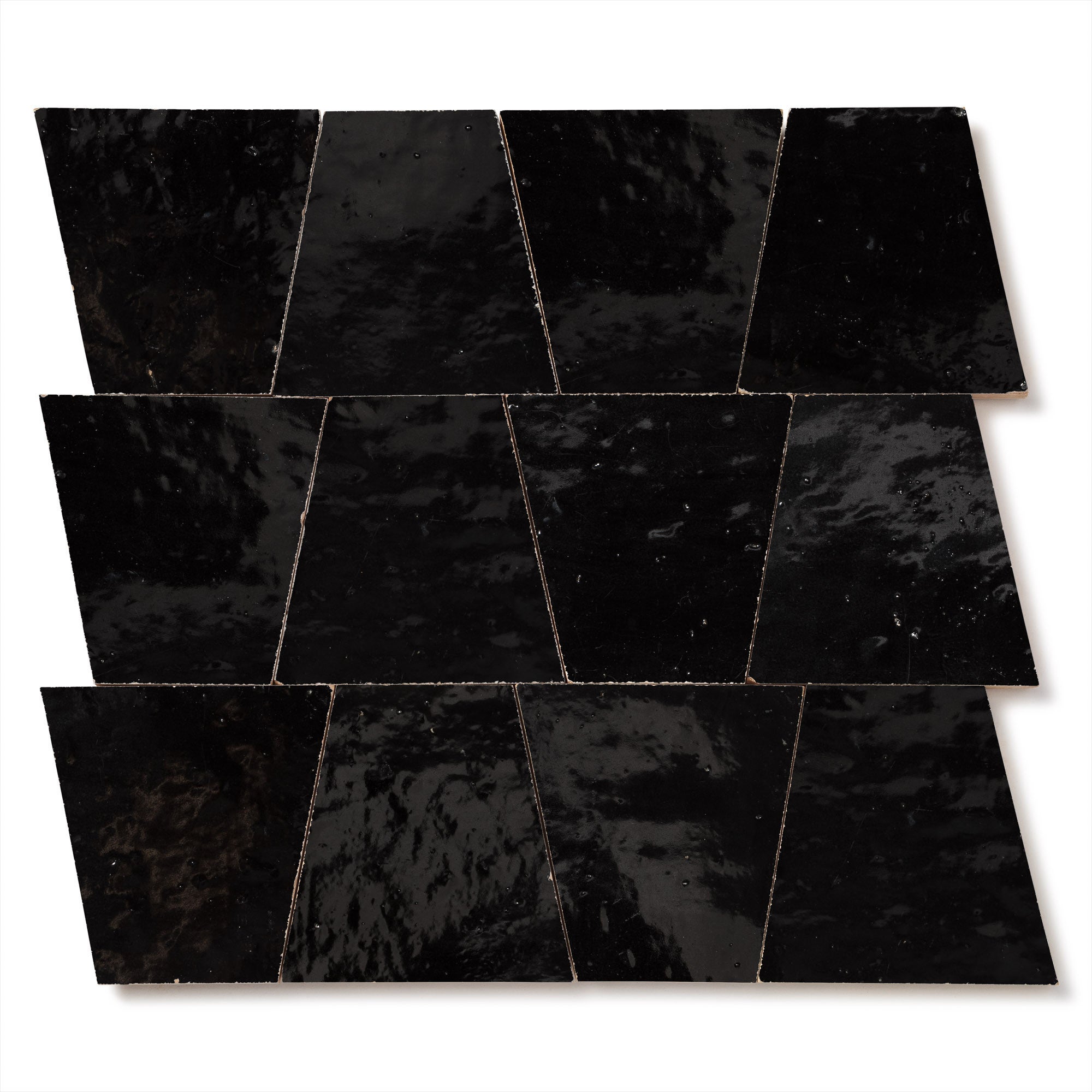 Zellige Marocain Artisanal Véritable - Noir Intense Trapèze 10x10x7 cm ...
