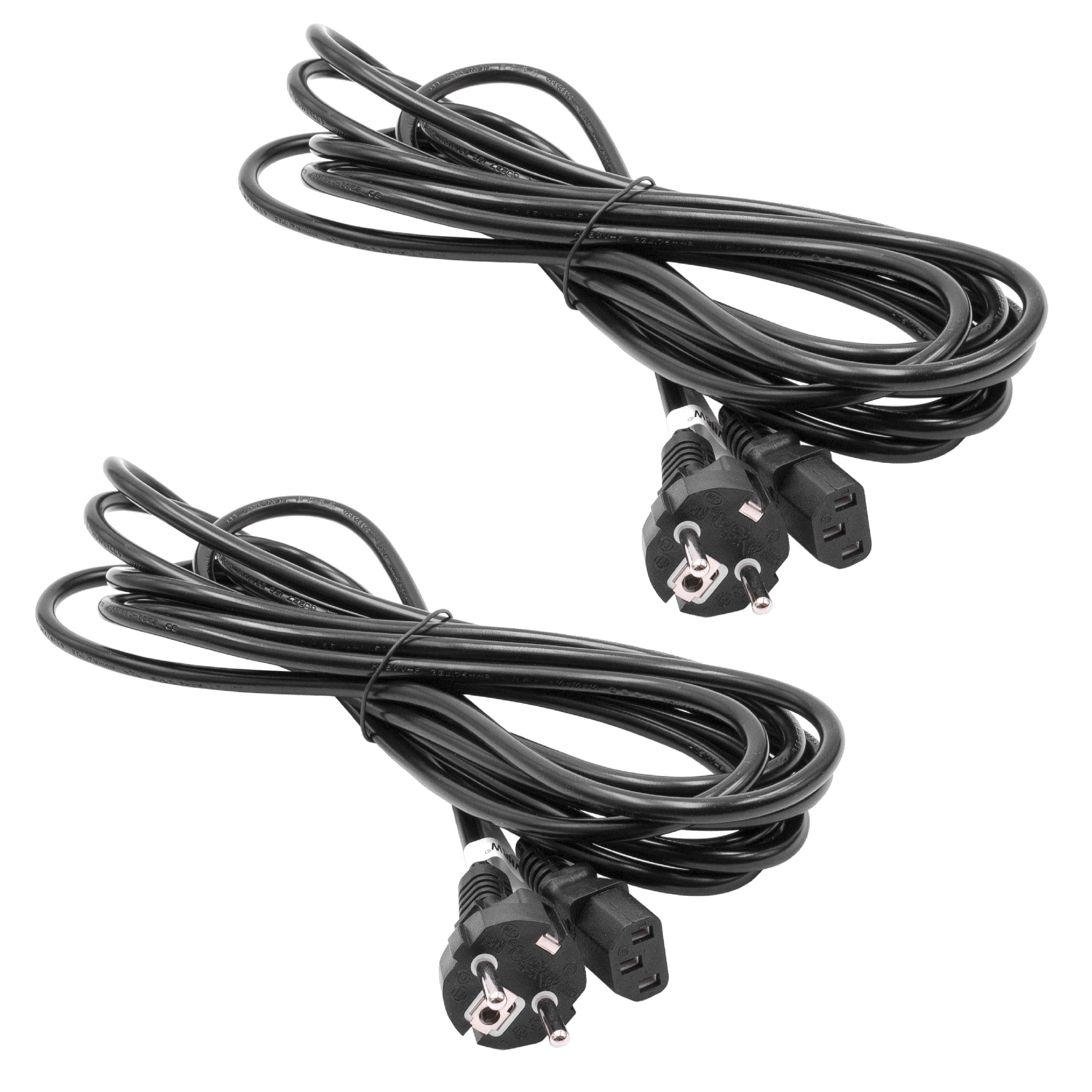 Vhbw 2x Câble d'alimentation cordon électrique Schuko Secteur Prise C13 ...