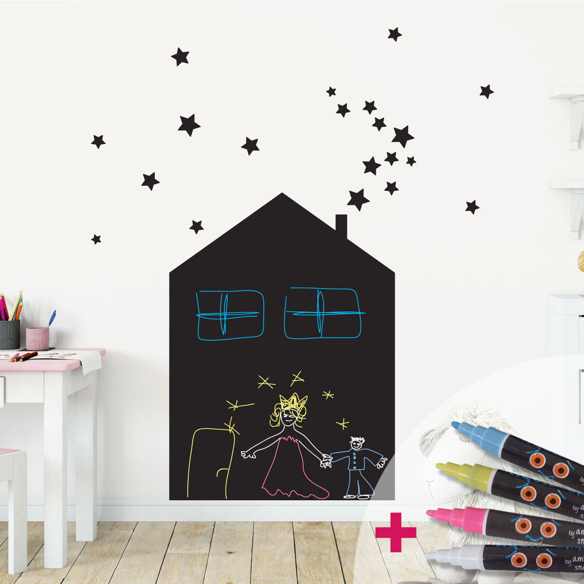 Sticker ardoise tableau noir - stickers muraux adhésif effaçable ...