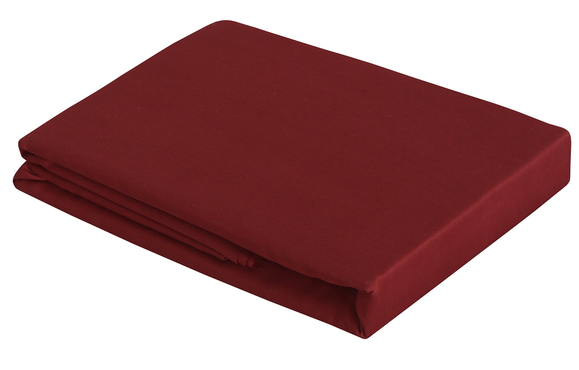 Drap plat 2 personnes 270x300 cm satin de coton bordeaux | Leroy Merlin