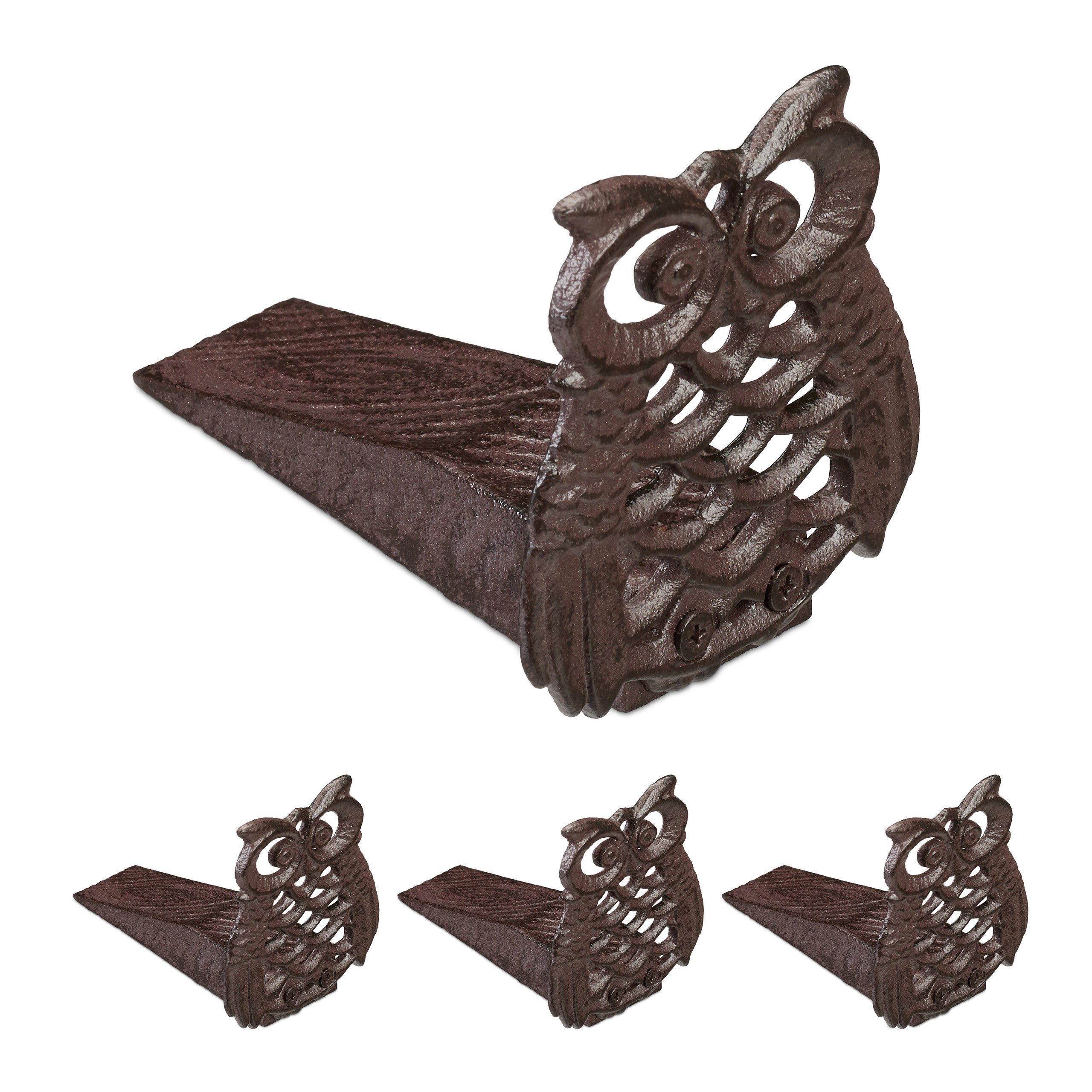 4x Butoirs de porte en chouette, Cale de porte avec silhouette de ...