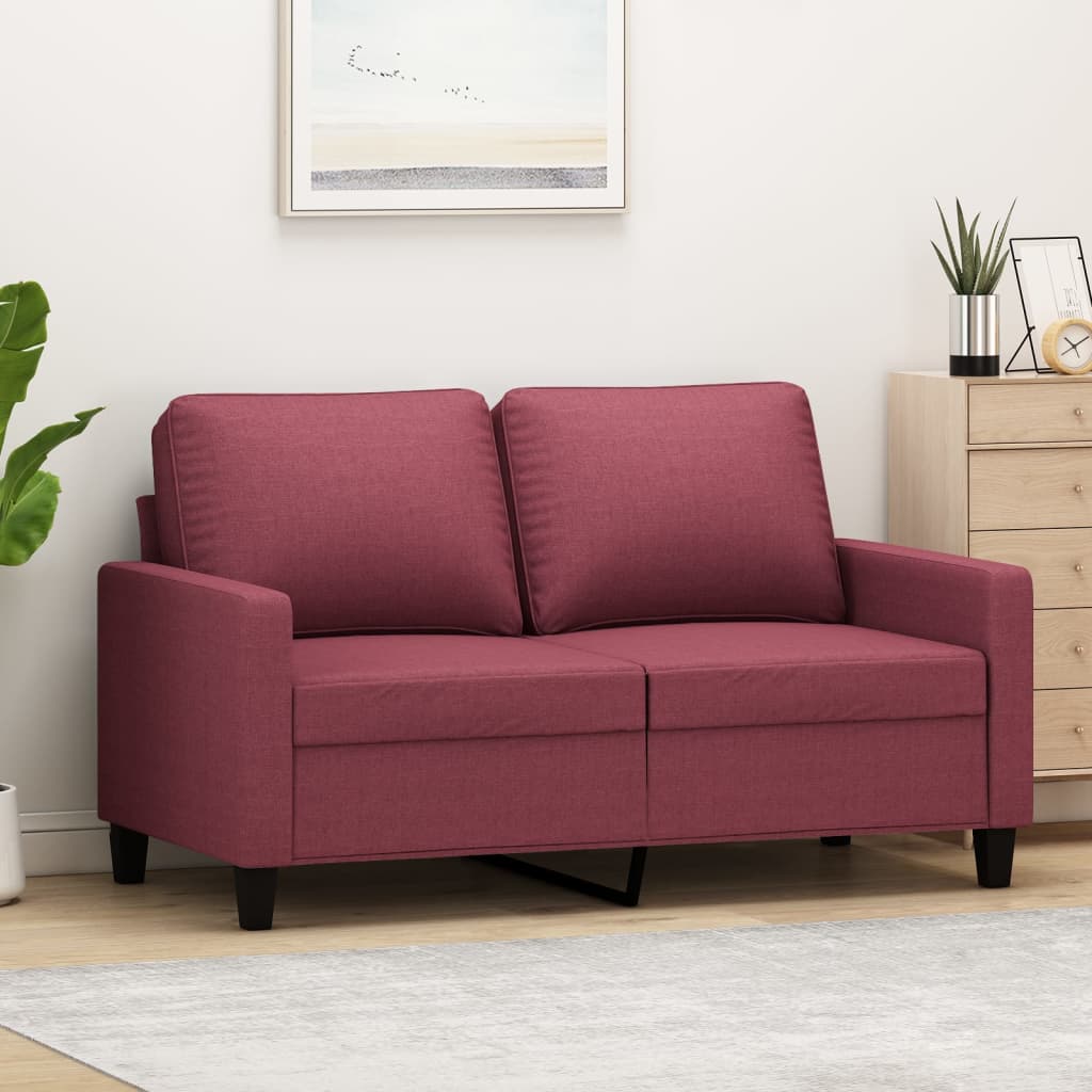 Maison Exclusive - Divano a 2 Posti Rosso Vino 120 cm in Tessuto ...