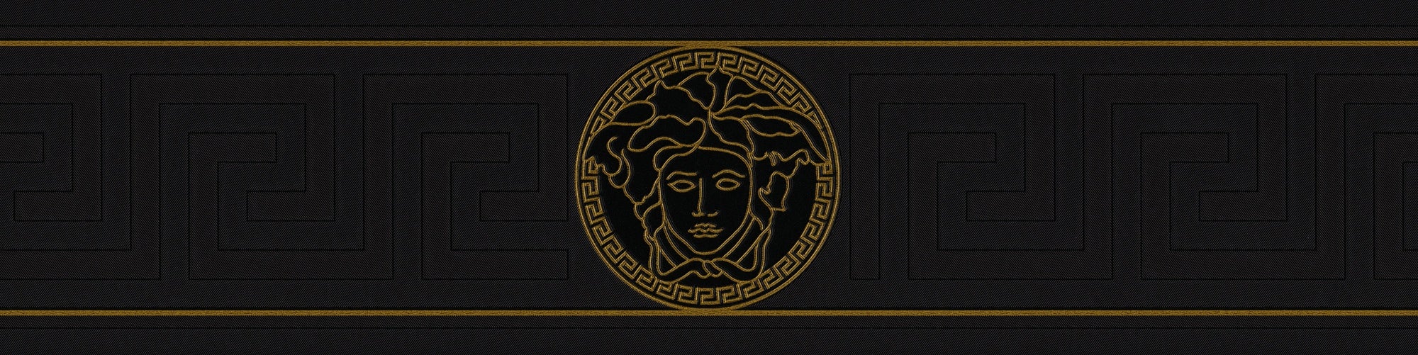 Frise papier peint baroque noire et or Frise tapisserie élégante motif ...