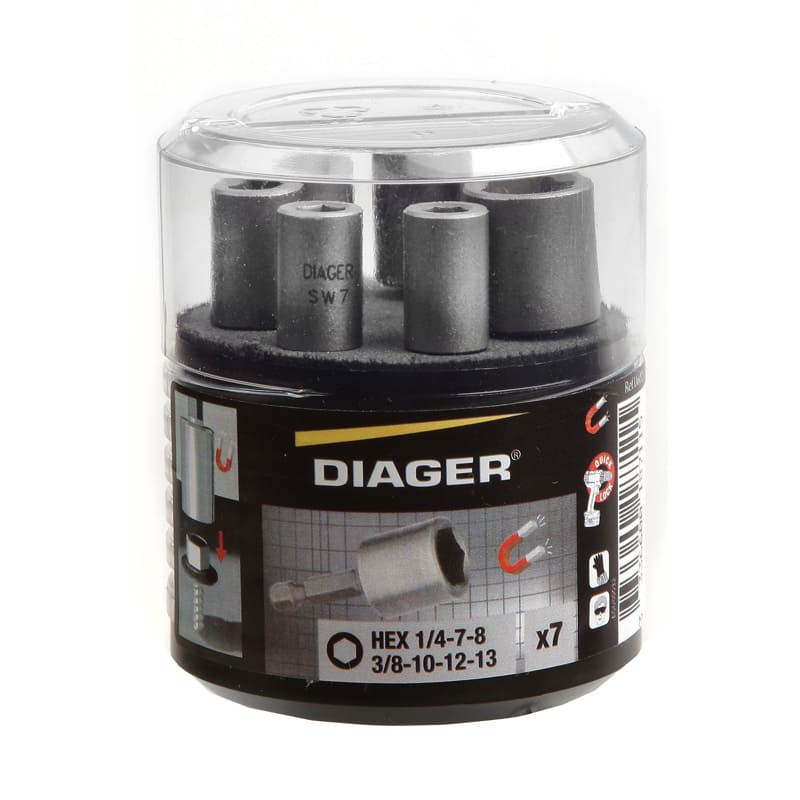 Douilles magnétiques PRO pour vis hexagonale (7 pcs) - DIAGER U602 ...