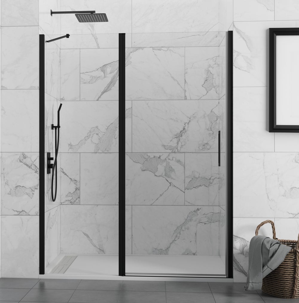 Vetro fisso più porta a battente OPEN BLACK COMBI D 85 (30+55) Misure ...