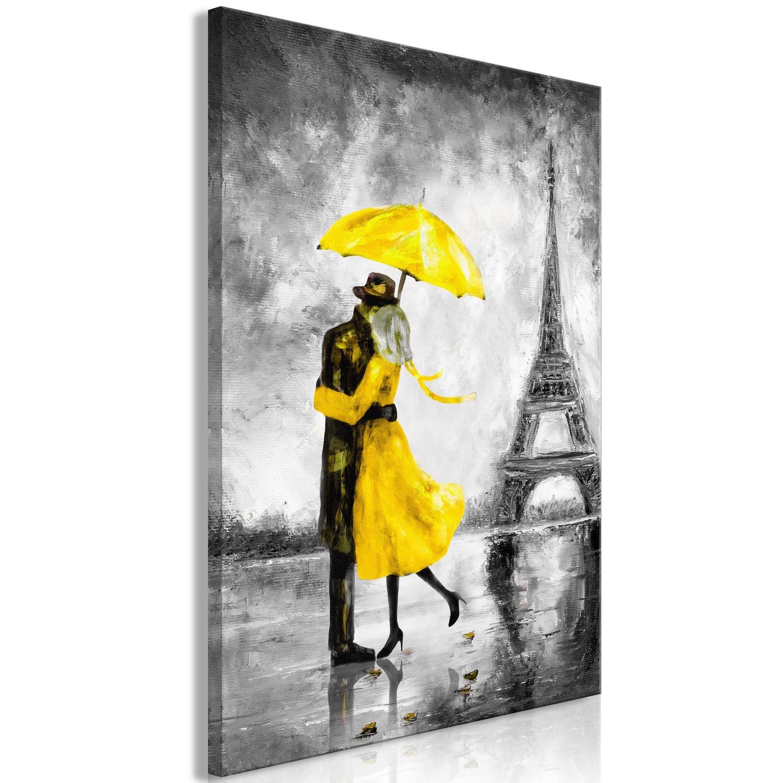 Tableau Paris Fog (1 Part) Vertical Yellow - 60 x 90 cm | Leroy Merlin