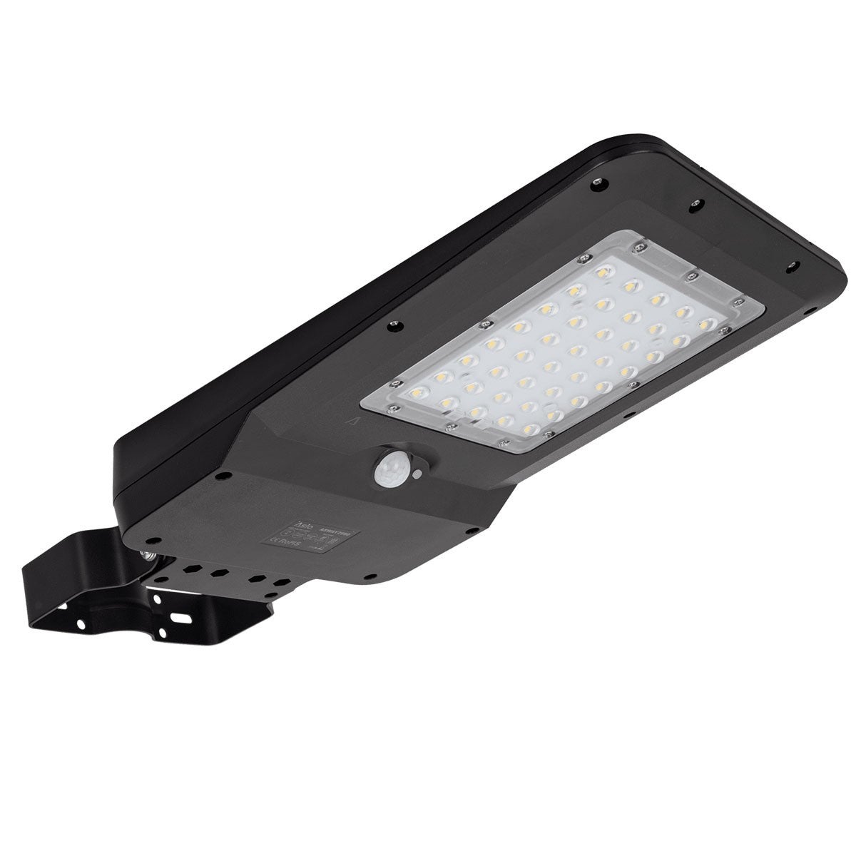 Farola solar negra Iluminación 140° LED 25W 3000 Lm Superficie iluminada 180m² ASLO | Leroy Merlin