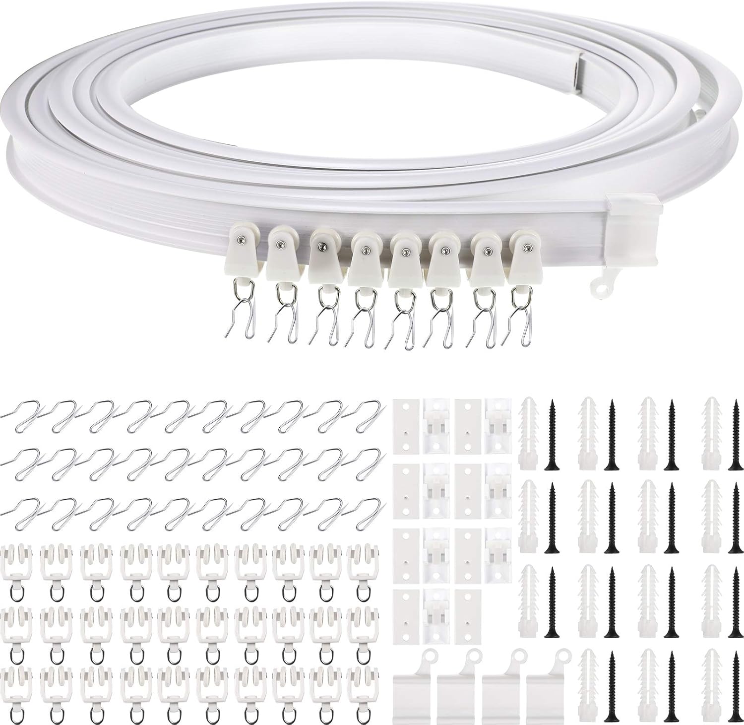 Support de rail de rideau flexible de 5 m et rail de fenêtre incurvé ...