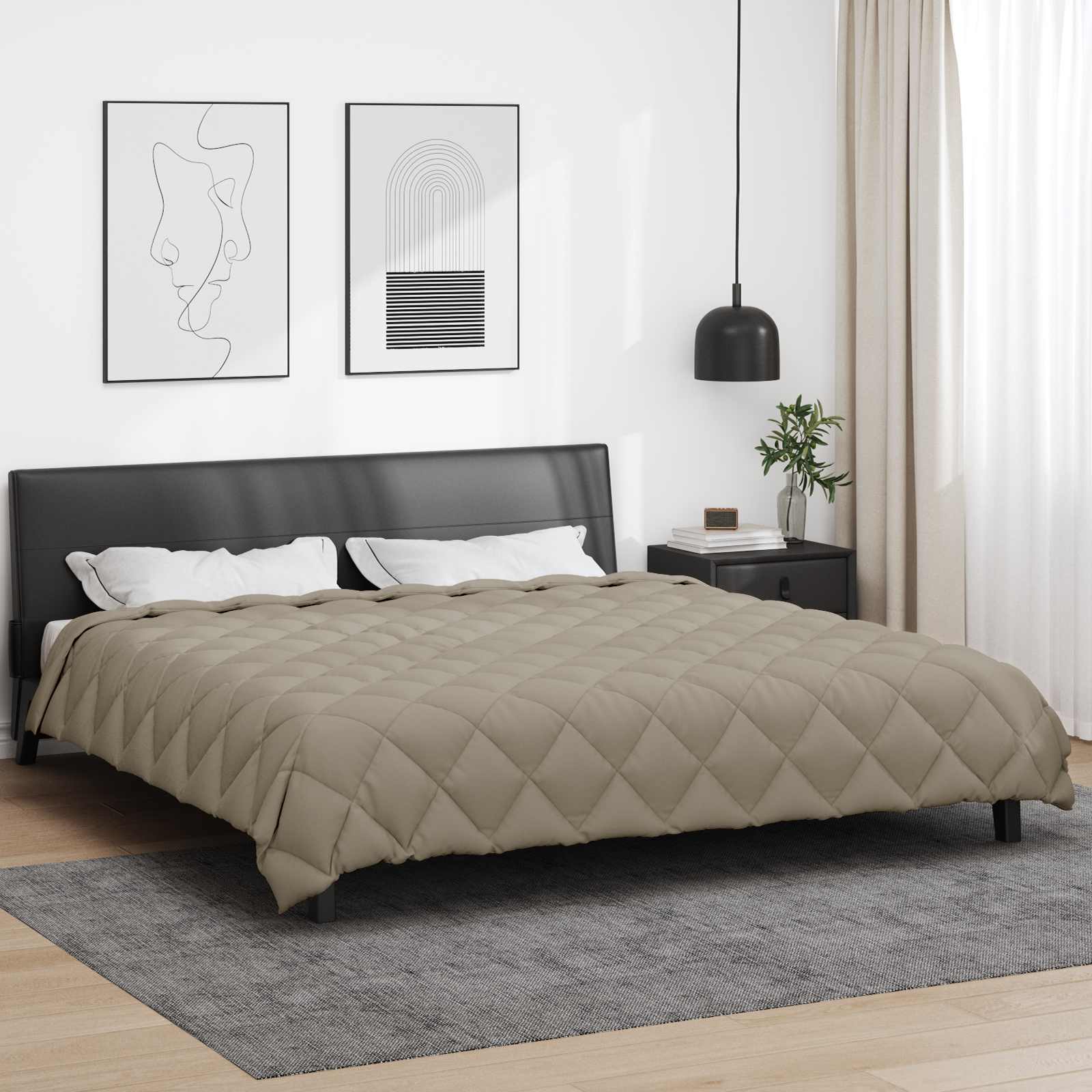 Edredón de Invierno Gris Claro 240 x 260 cm Microfibra | Leroy Merlin