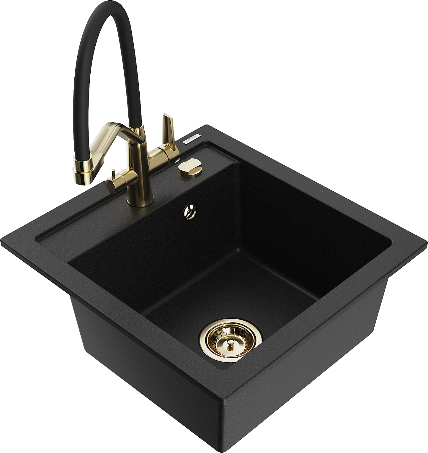 Mexen Vito fregadero de granito de 1 seno con grifo de cocina Duo ...