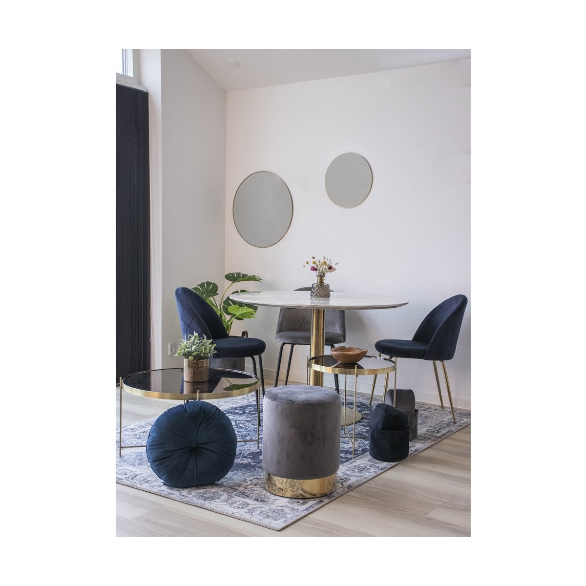 Table à manger ronde aspect marbre 110 cm SIENNA | Leroy Merlin