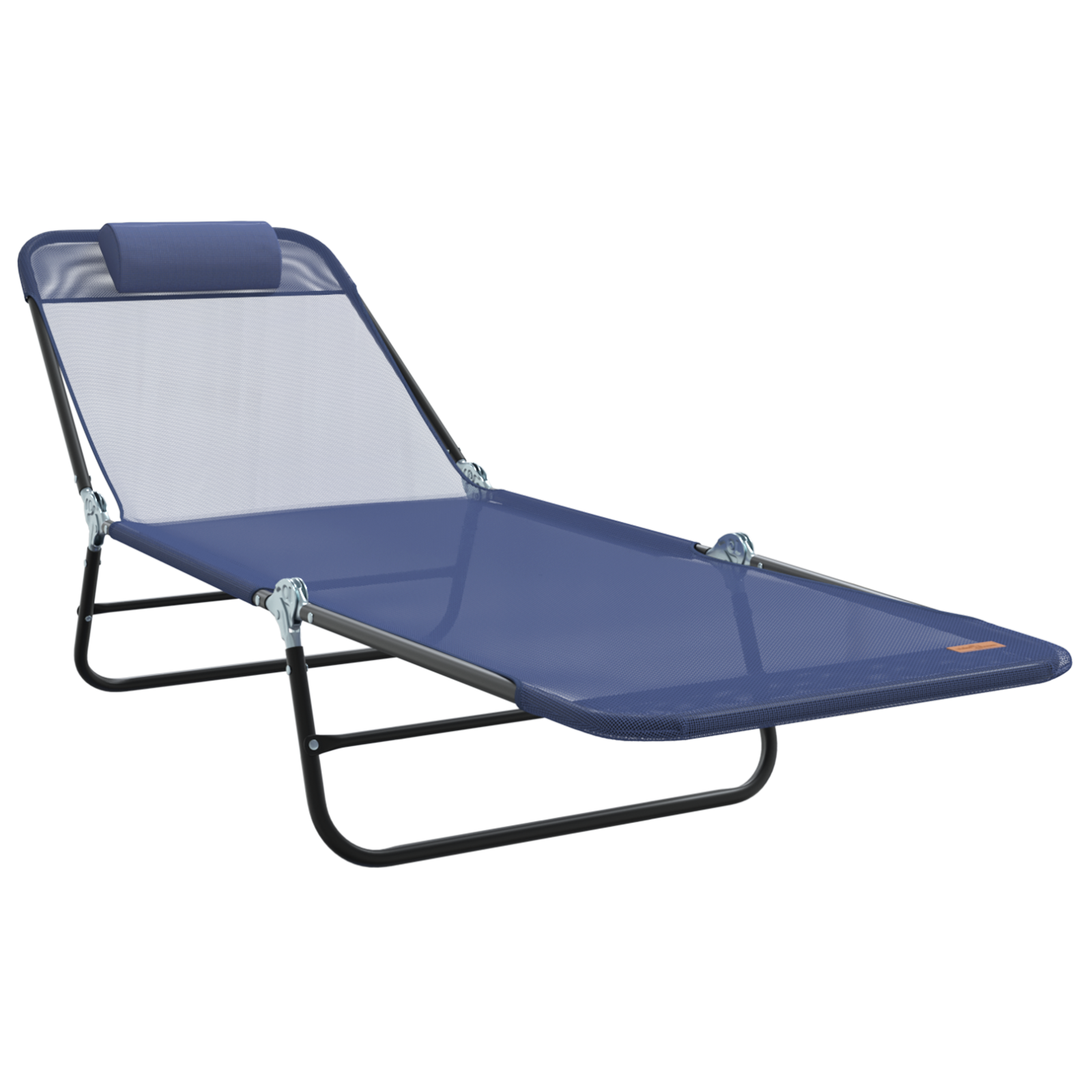 Transat | Chaise longue pliante avec appui-tête bleu marine en ...
