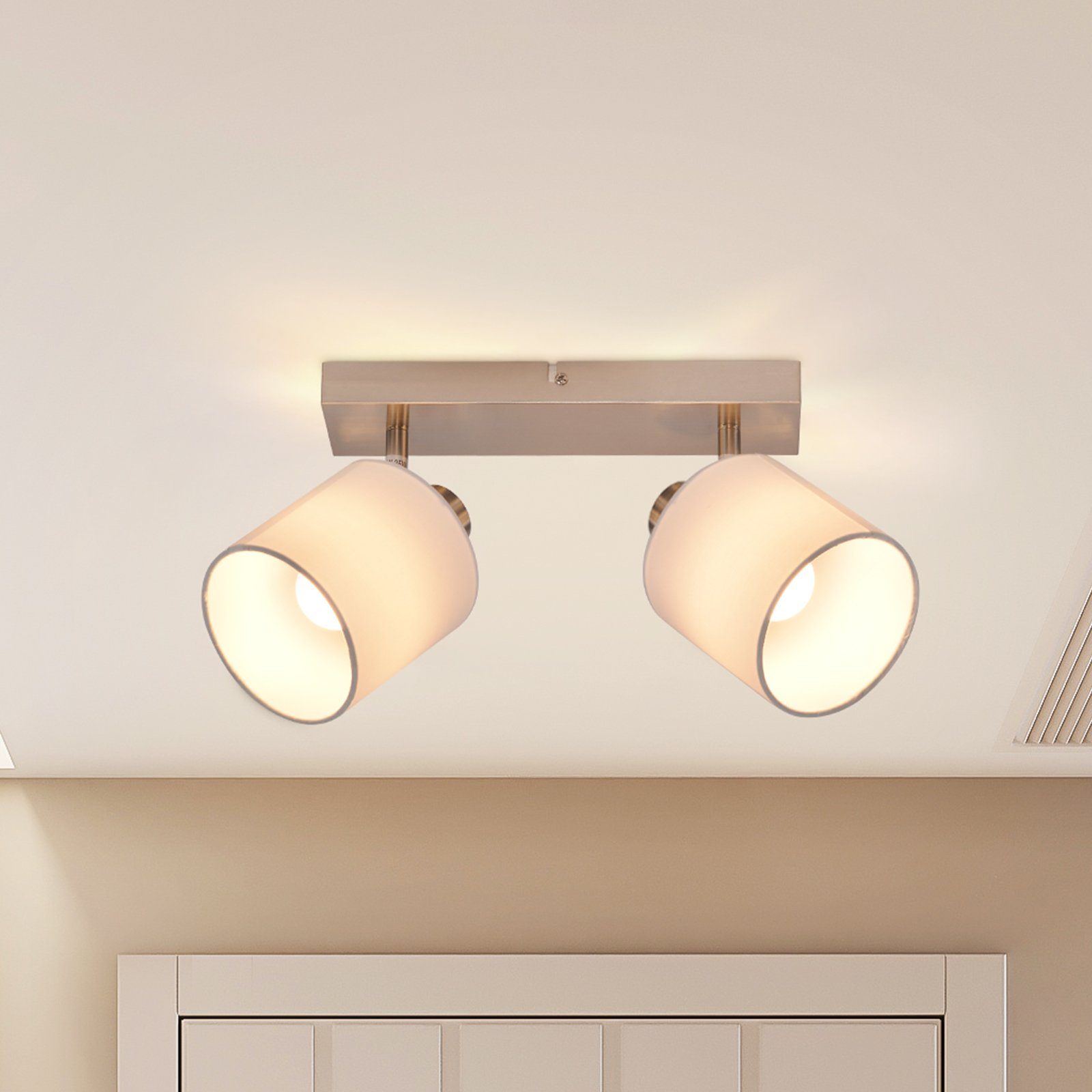 ZMH Foco de techo moderno de 2 lámparas, giratorio 350°, interfaz E14 ...