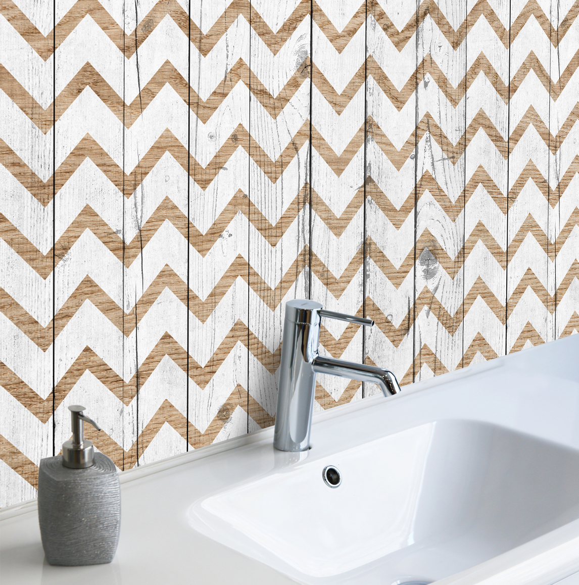 Rollo sticker blanco y madera 2 80x210 cm | Leroy Merlin