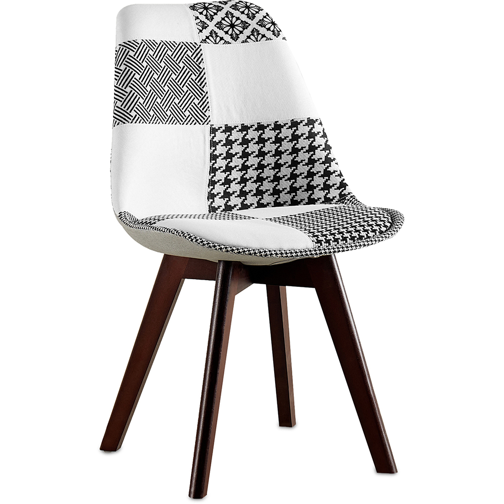 Chaise à manger Brielle design scandi rétro pieds foncés - noir et blanc premium Nouvelle ...
