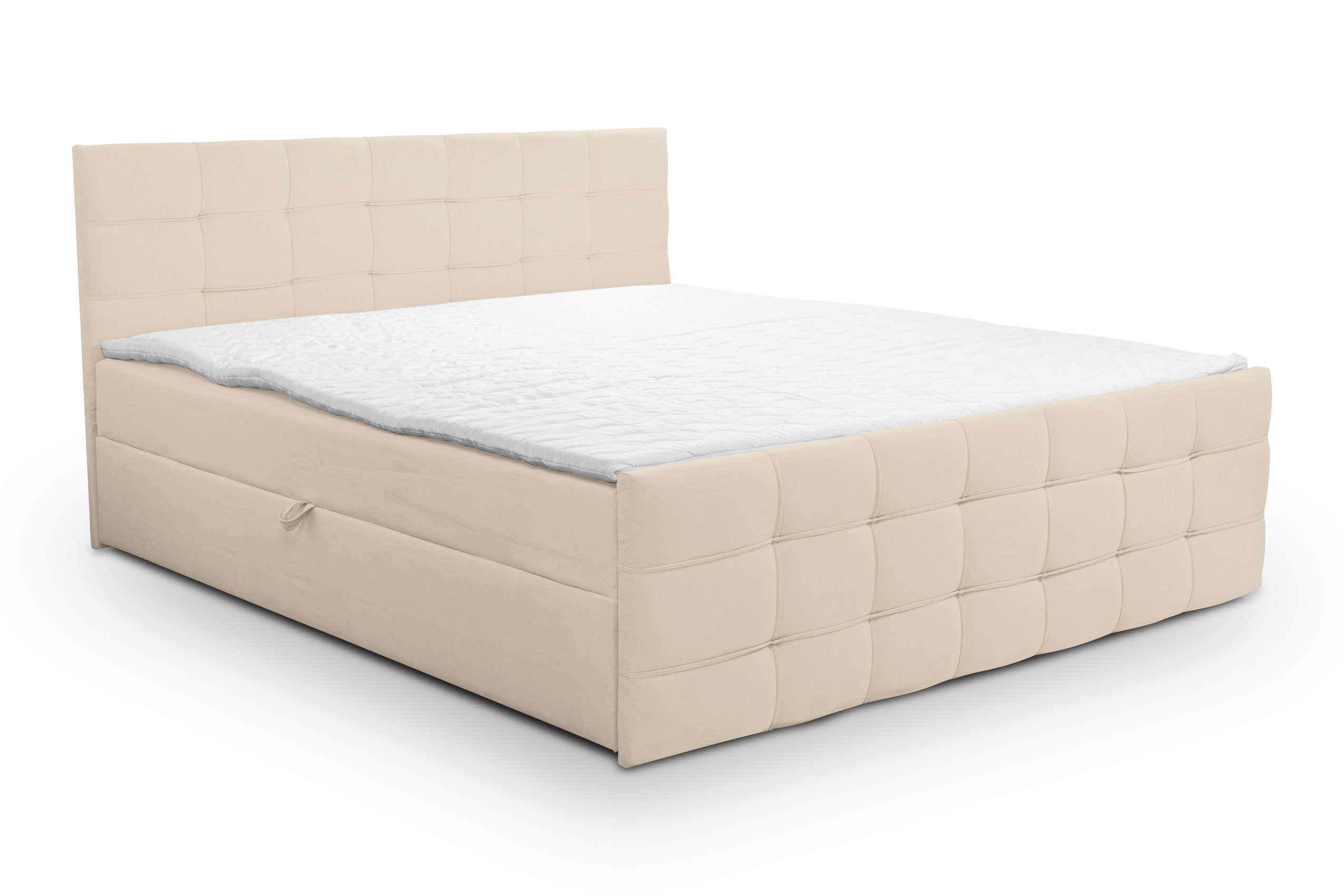 Lit boxspring NATALIE avec 2 coffres de rangement, lit rembourré ...