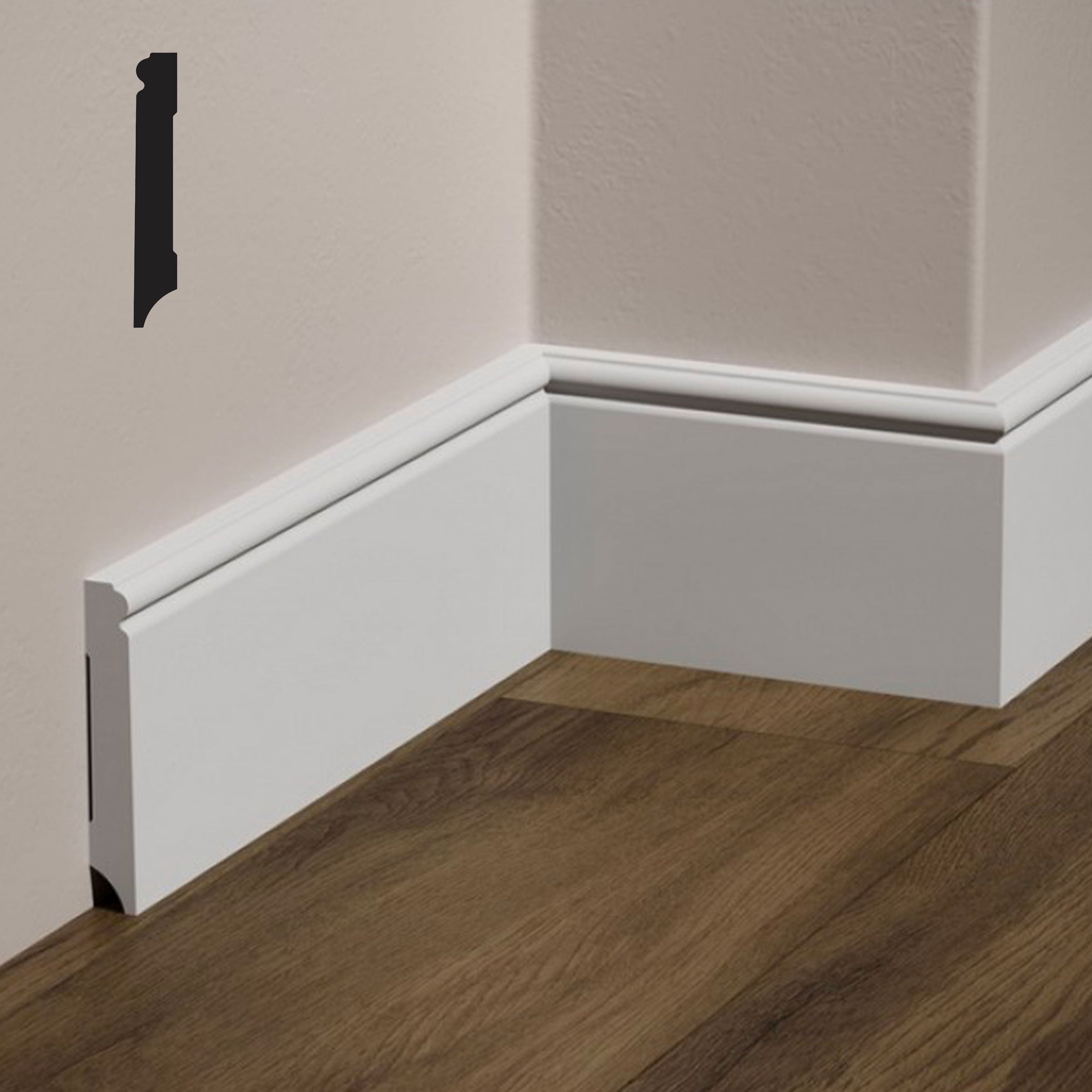 Plinthe BARONETTO en FeelingWood-HD POLYMERS 101x15mm - BLANC (prix au ...