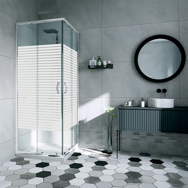 Siro - Box doccia ad angolo 80x100 cm con 2 ante scorrevoli cromo ...