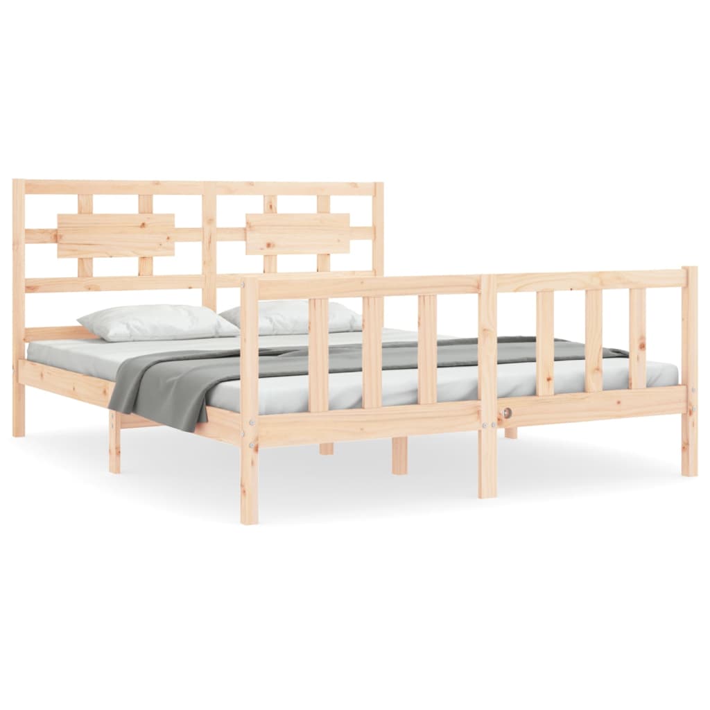Lit double，Lit adulte，Cadre de lit avec tête de lit king size bois ...