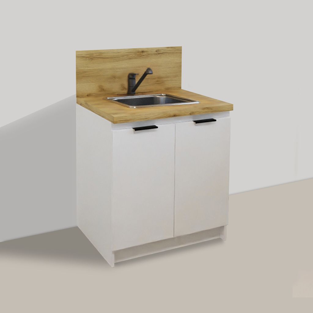 PACK COMPLET KITCHENETTE BLANCHE 80cm avec Evier et Mitigeur | Leroy Merlin