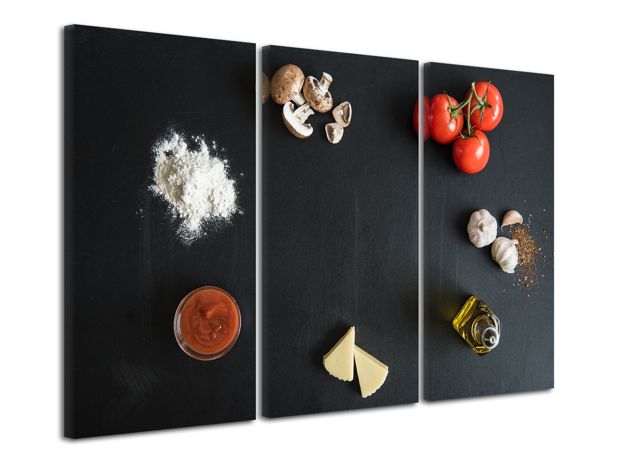 DECLINA, Tableau toile imprimée, Tableau moderne triptyque ingredients ...