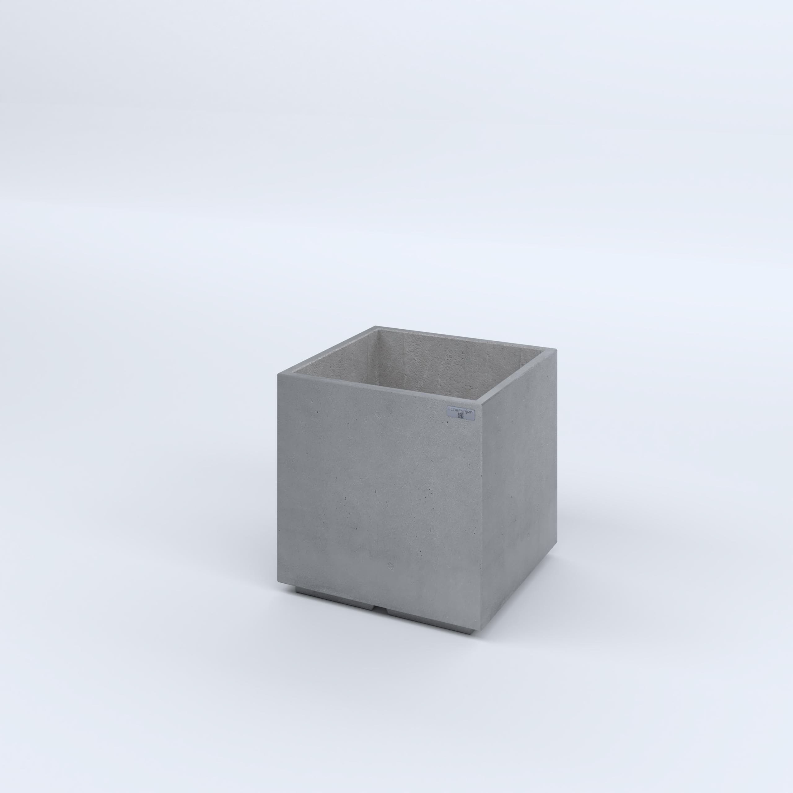 FIORIERE IN CEMENTO LISCE CUBO PIEDINI ACQUASTOP CM50X50X50H GRIGIO ...