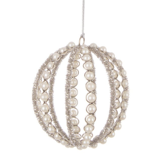 6x Esferas de cristal decorativas navideñas, "Narayan" Plata Ø10 ...