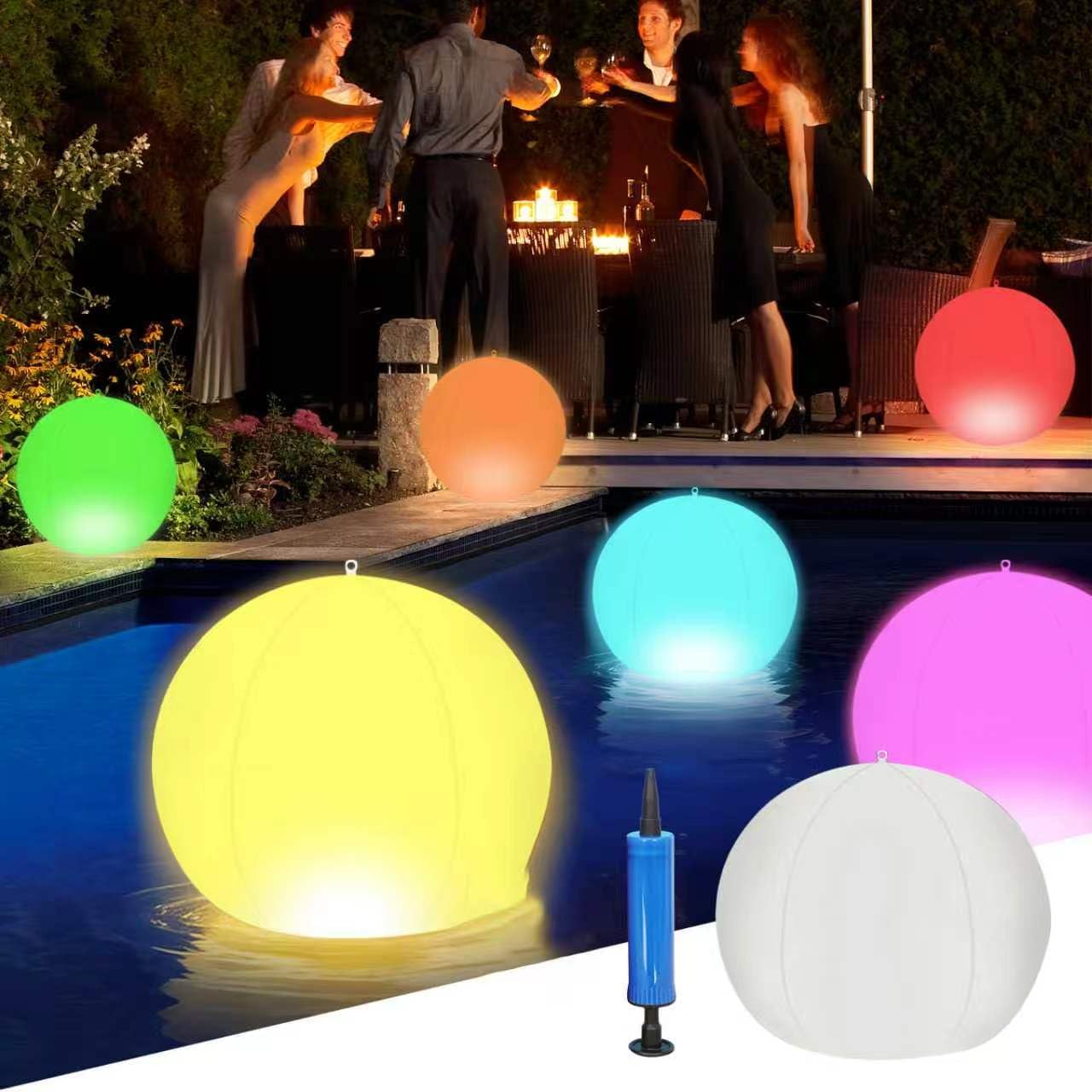 (40cm, 1 Pack)Lampe de Piscine Flottante Solaire,16 Couleurs & 4 Modes ...
