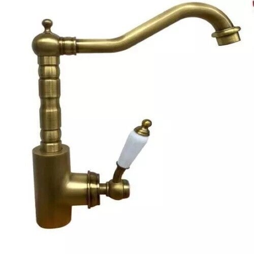 Rubinetto da cucina antico per lavello orientabile in ottone bronzo ...