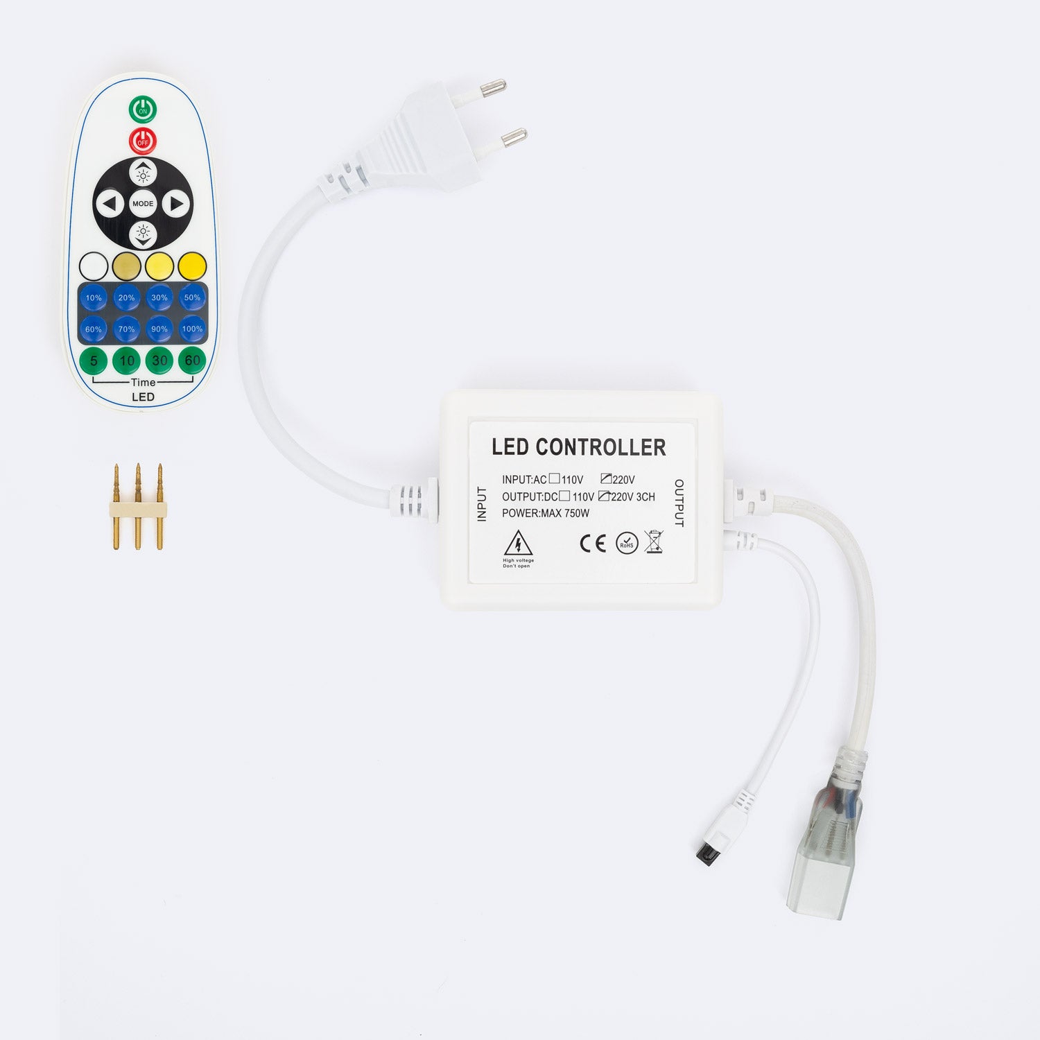 Contrôleur Variateur pour Ruban LED CCT 220V AC avec Télécommande IR ...