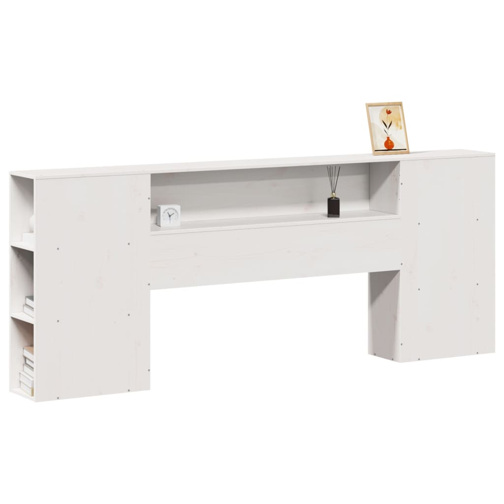 Testiera letto contenitore in legno massello di pino bianco 200 cm ...