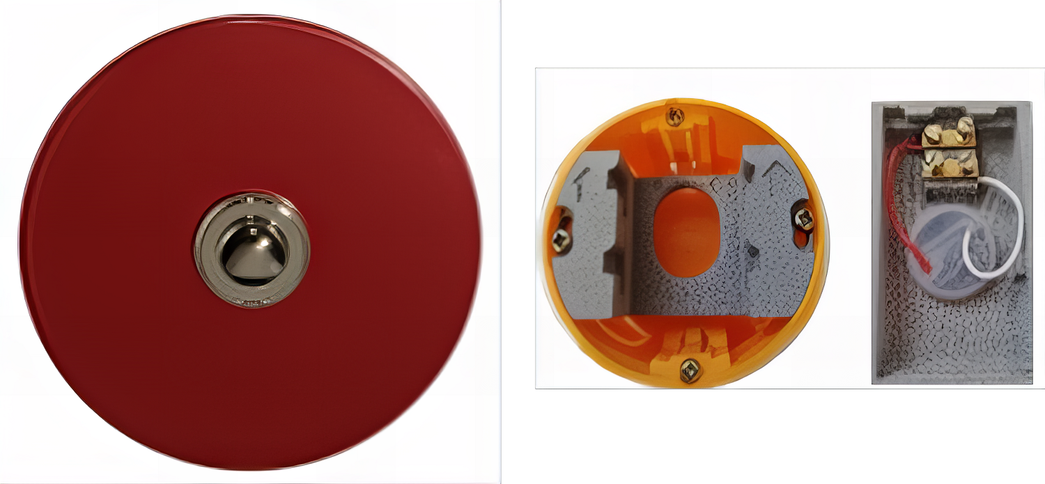 DKO ELEC Sonnette filaire rond acier rouge boite d'encastrement | Leroy ...
