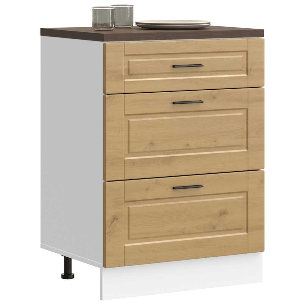 Mueble bajo de cocina roble artesano madera reconstituida | Leroy Merlin