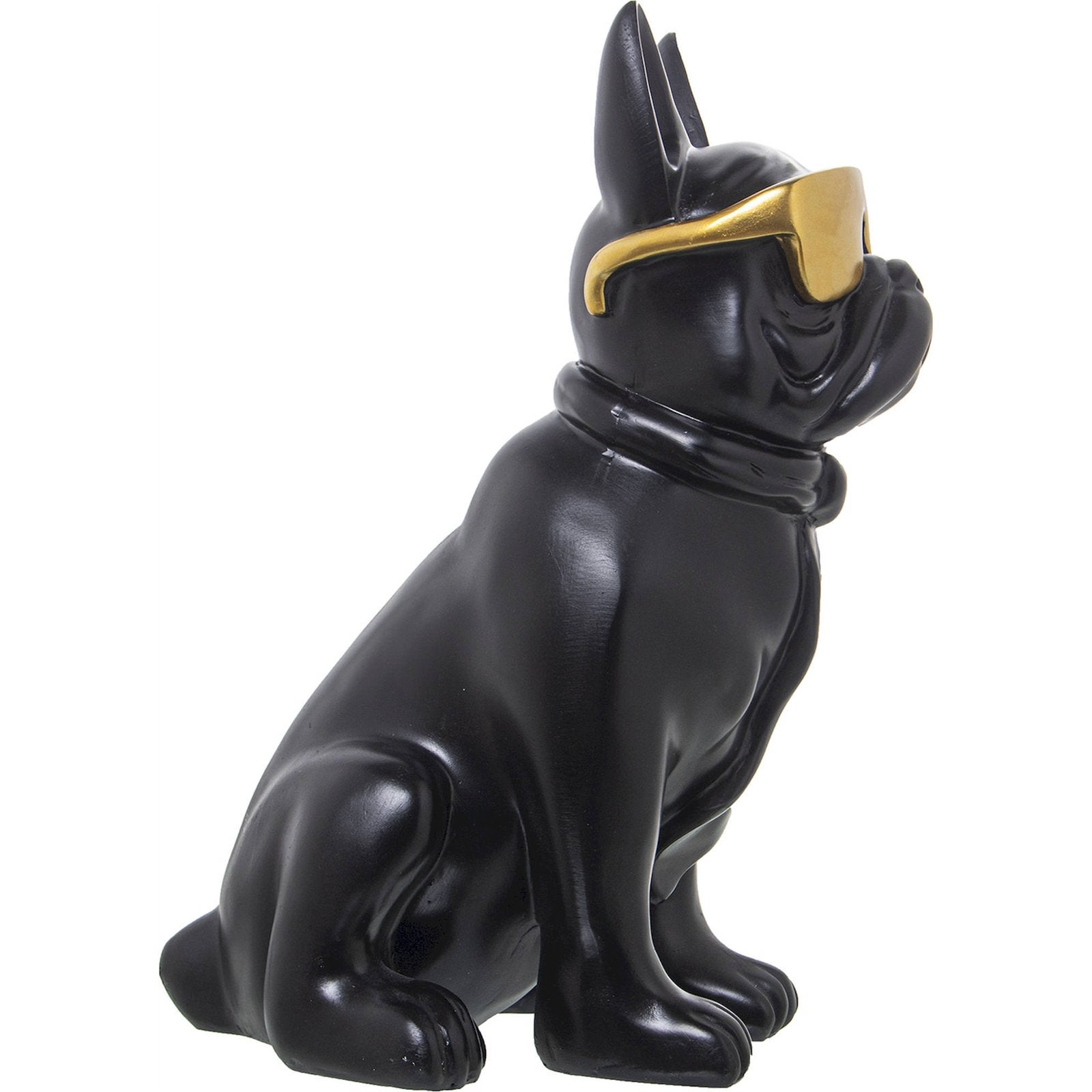 Sculpture Bulldog stylé avec lunettes pour déco moderne 26 x 18 x 36 cm ...