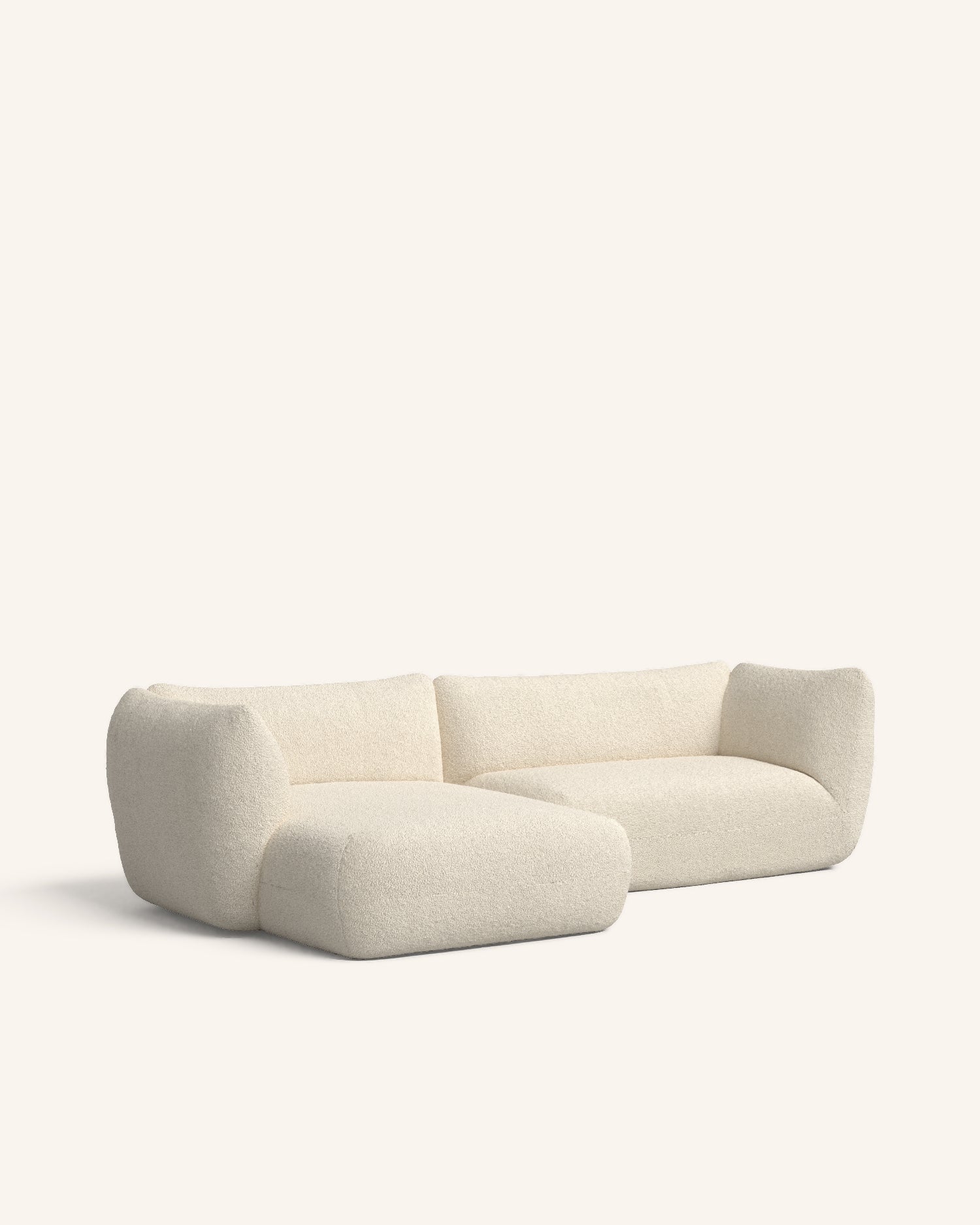 ARNAU Sofá chaise longue izquierdo beige bouclé HANNUN | Leroy Merlin