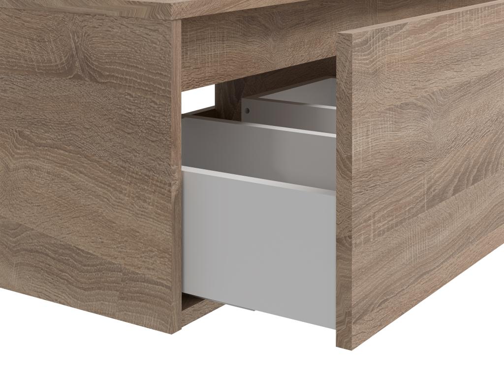 Mueble de baño flotante de color claro natural con doble lavabo - Ancho ...