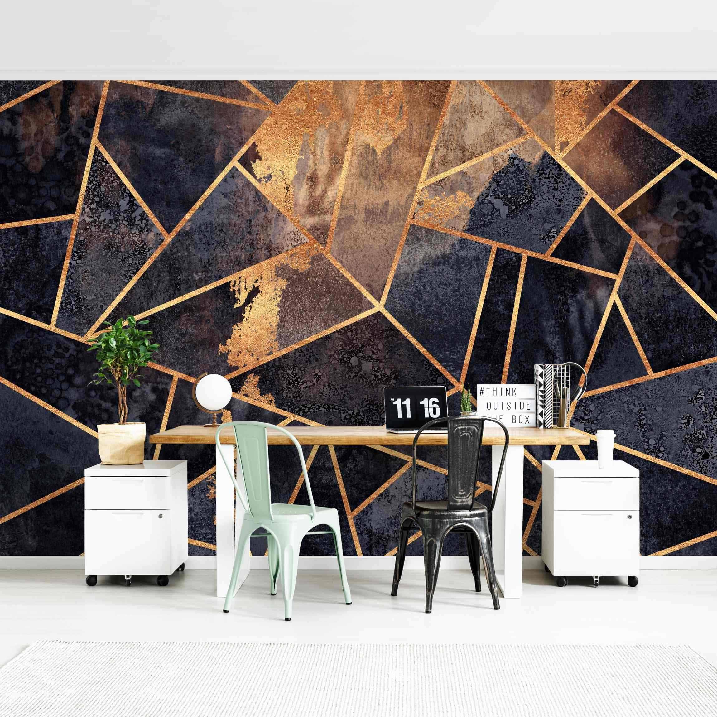 Papel pintado fotomural abstracto arte estampado imitación piedra 331 ...