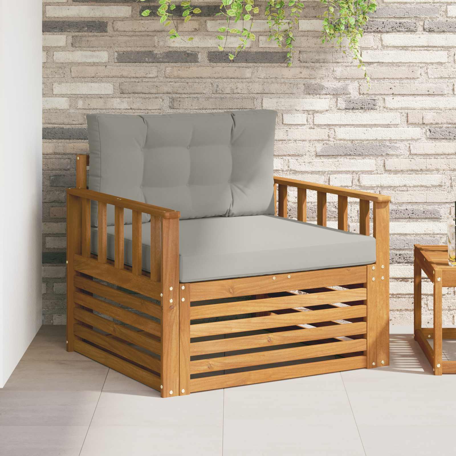 Canapé d’extérieur Bois d'acacia massif et polyester | Leroy Merlin