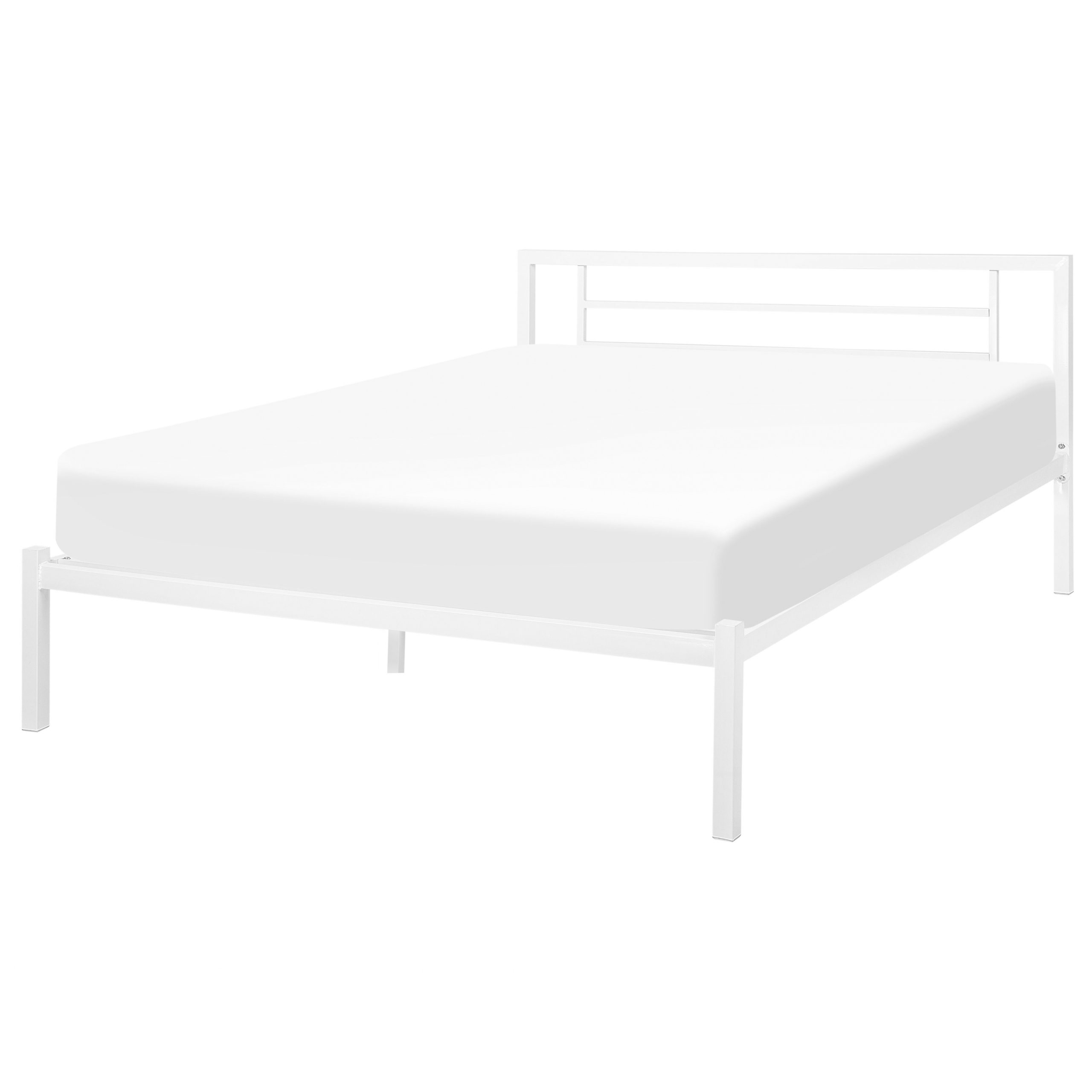 Beliani Lit double en métal blanc 140 x 200 cm CUSSET | Leroy Merlin
