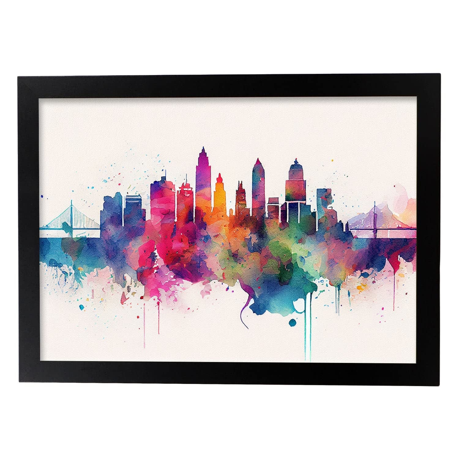 Nacnic St Affiche Dans L'horizon Abstrait De Style Aquarelle Et De L'du Monument Impression D ...