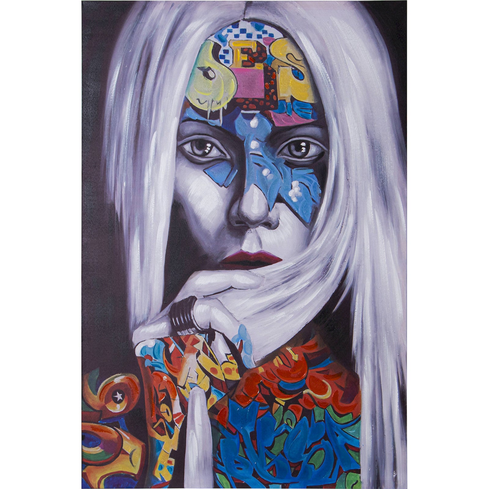 Tableau Portrait visage féminin bois élégant et original | Leroy Merlin