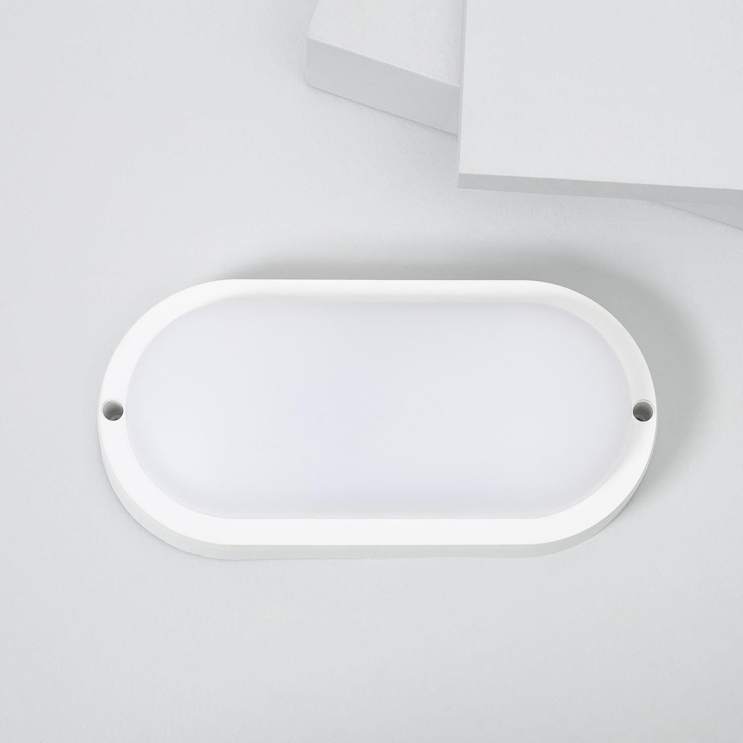 Ledkia Plafón LED 25W Oval para Exterior 96x198 mm IP65 Hublot White ...