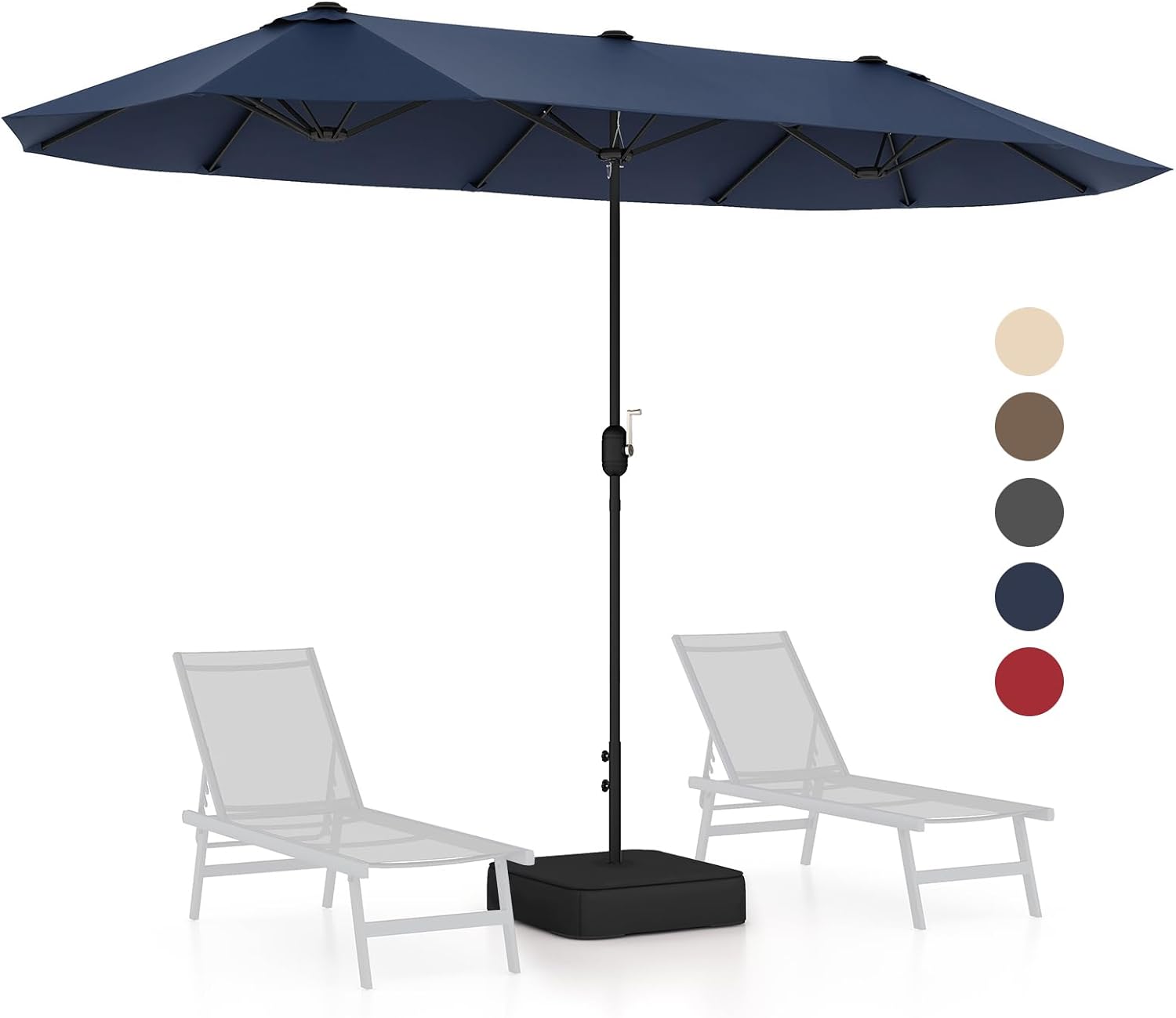 Parasol de Jardin Exterieur avec Pied, 4M Parasol Double Face avec ...