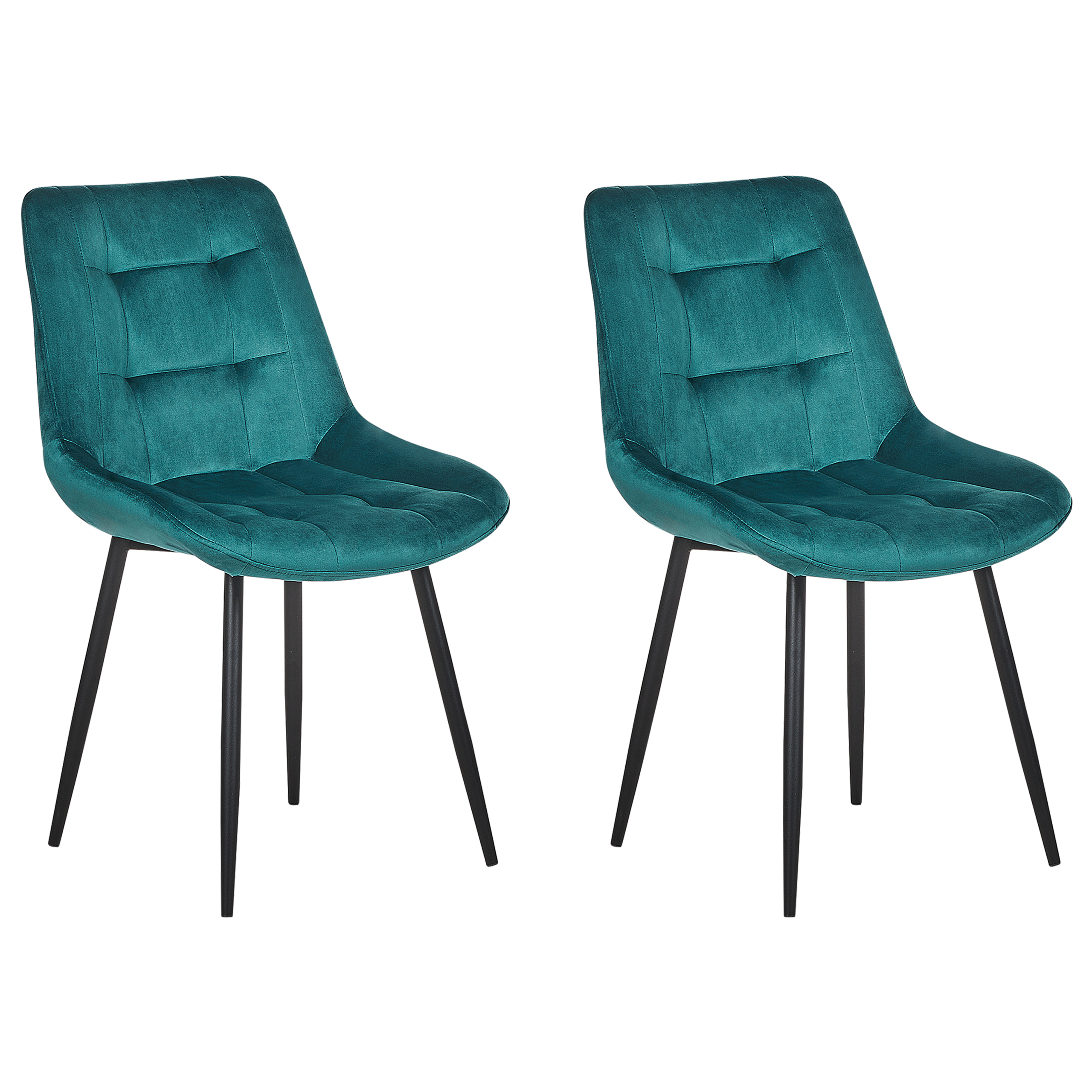 Chaise de salle à manger MELROSE Set de 2 Velours Turquoise | Leroy Merlin