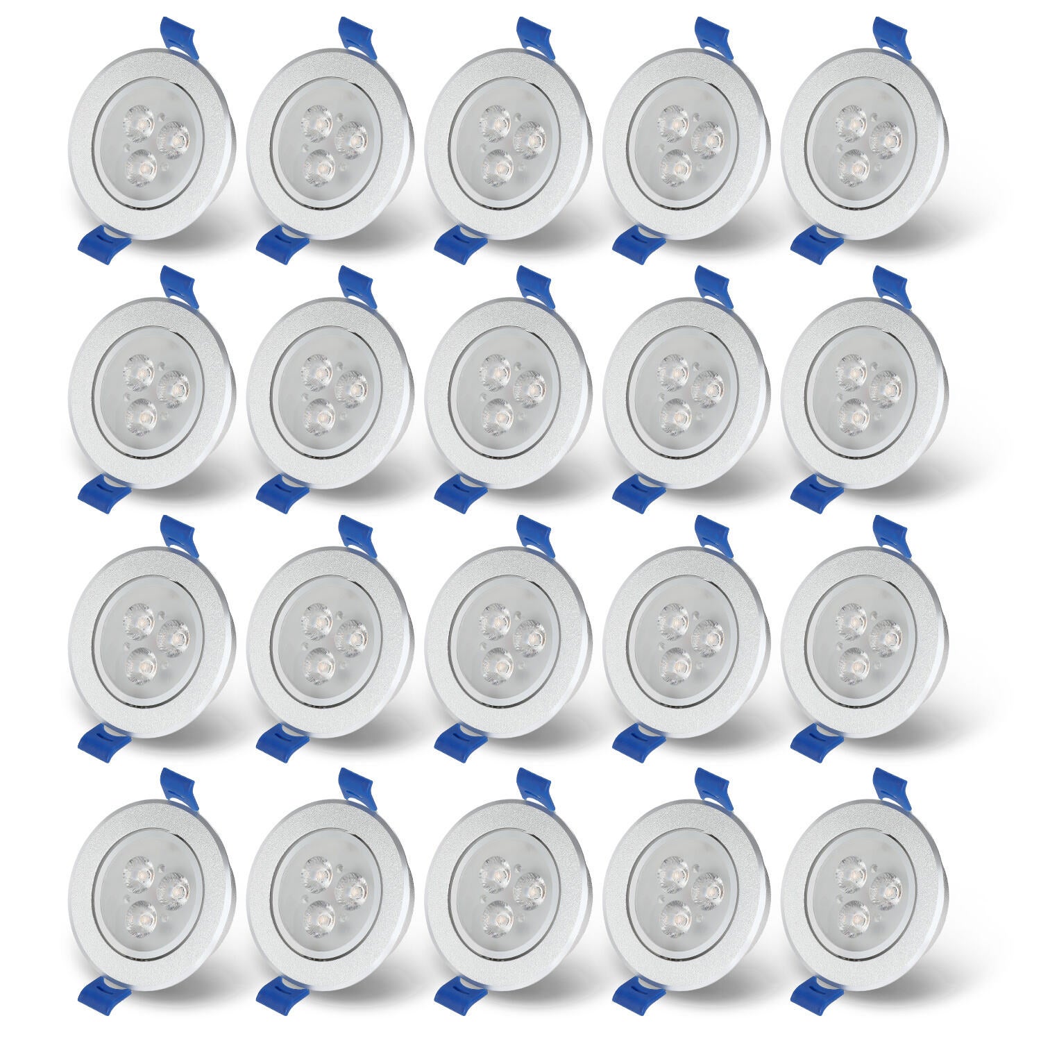 20 Piezas Focos de Empotrar para Techo LED Orientables 3W Blanco Frío ...