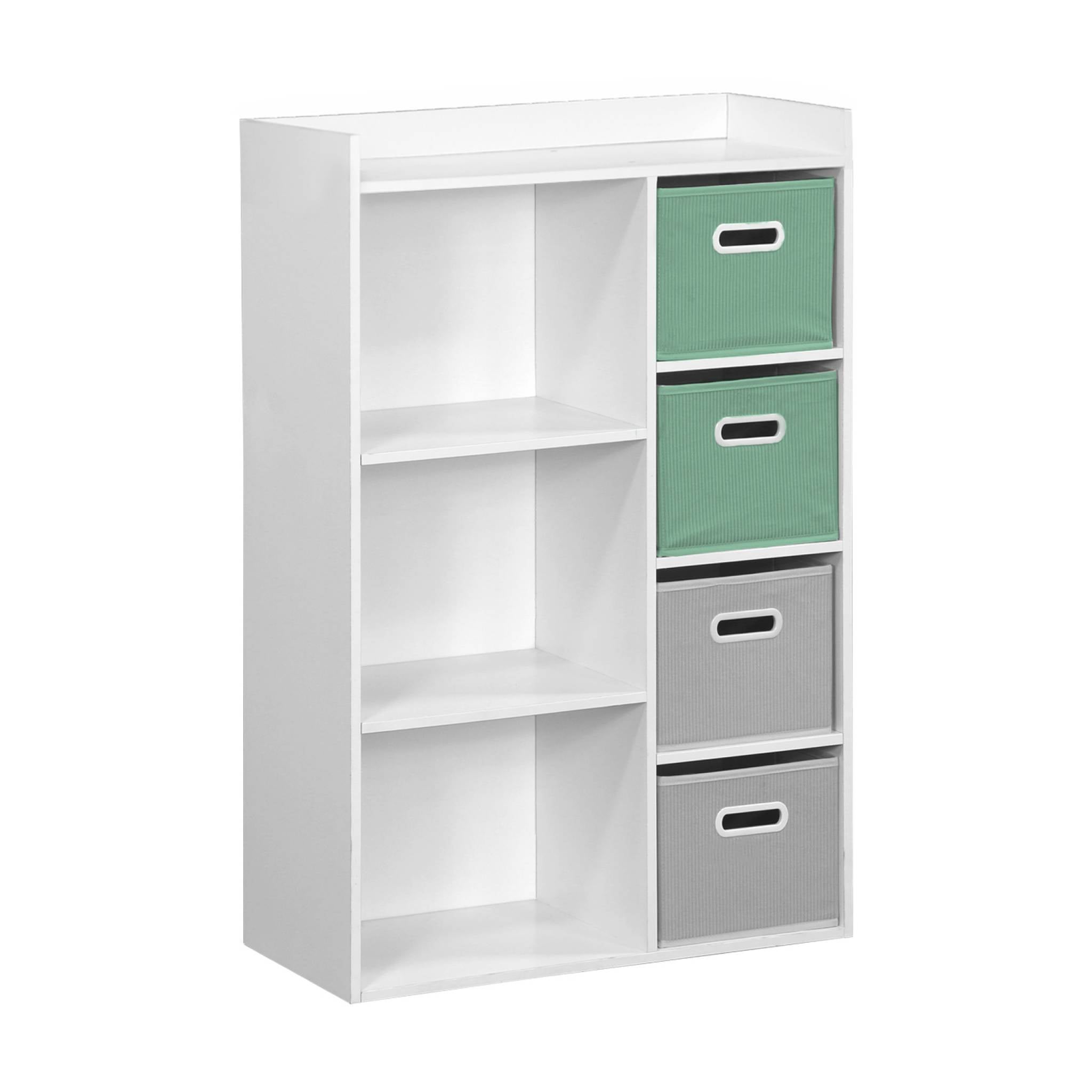 Meuble de rangement pour enfant avec 7 compartiments. 2 paniers verts ...