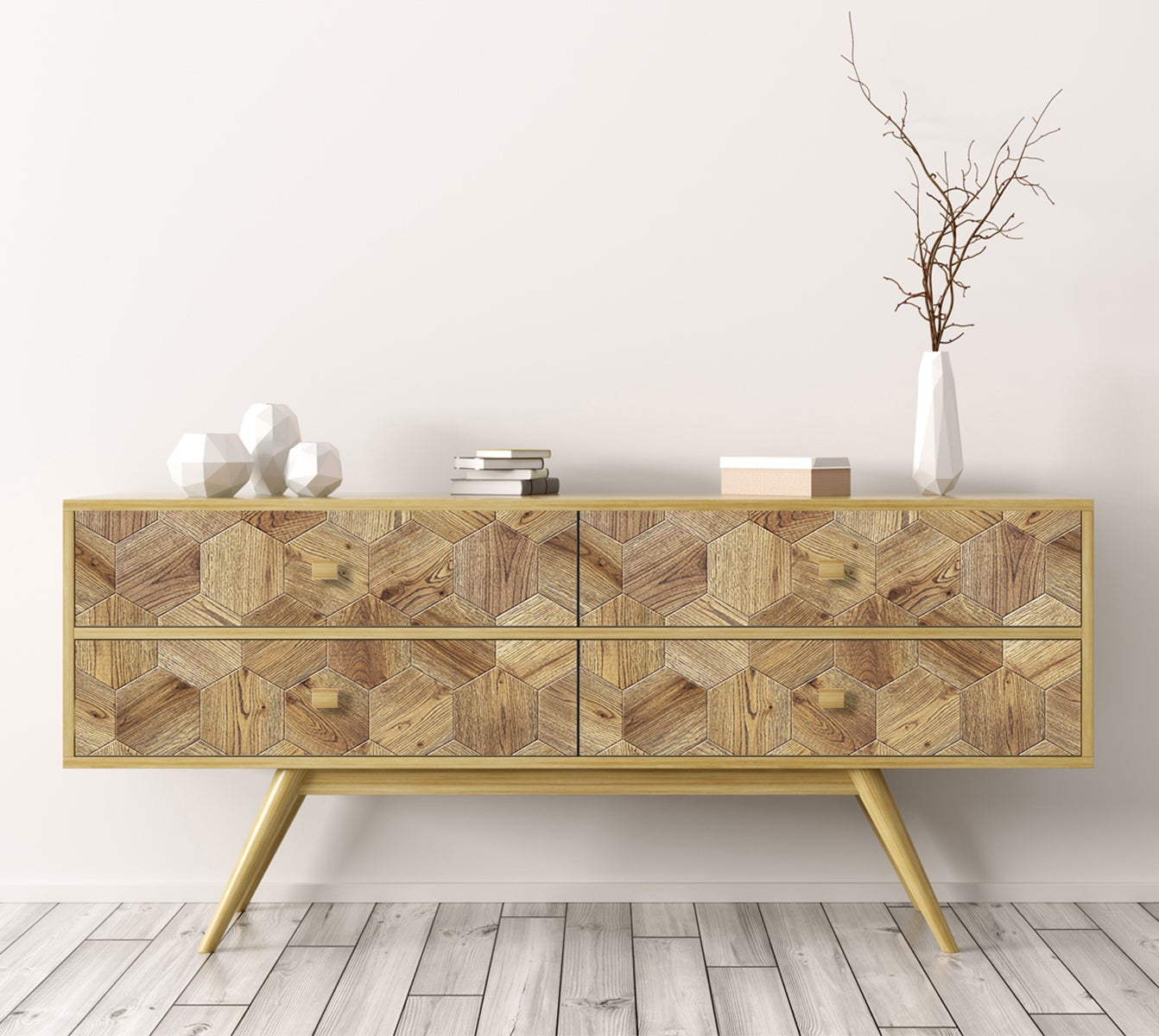 Rouleau autocollant Hexágonos madera 4 65x100 cm | Leroy Merlin