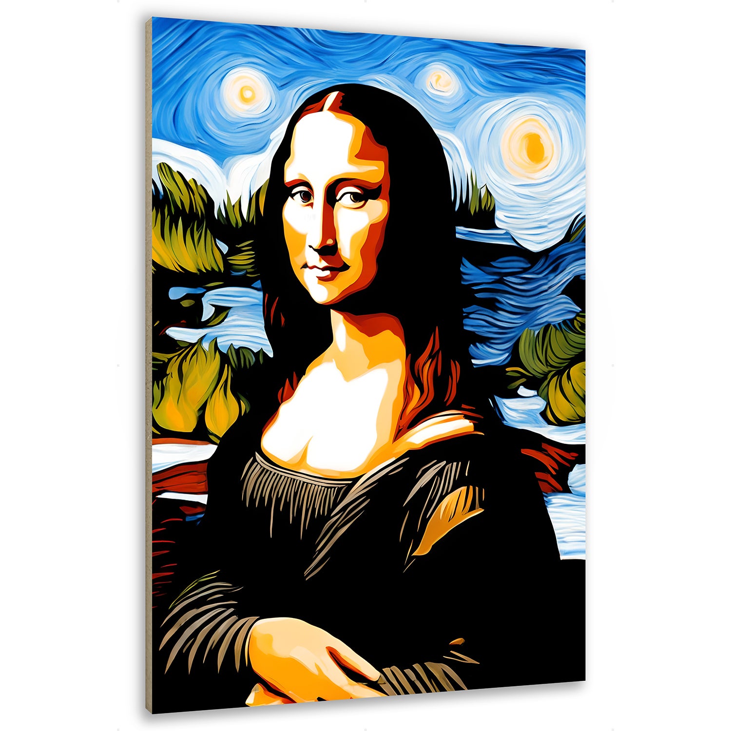 Tableau déco en bois Great Artists Reimagine Famous Artworks #1 18x25 ...